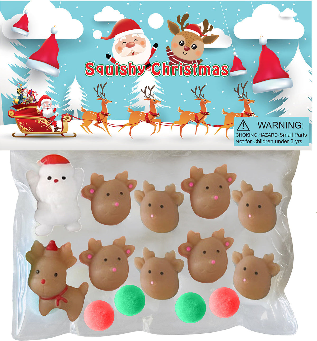 Taba-Zaba Squishy Santa with 9 Reindeer — Piccolo Mondo Toys