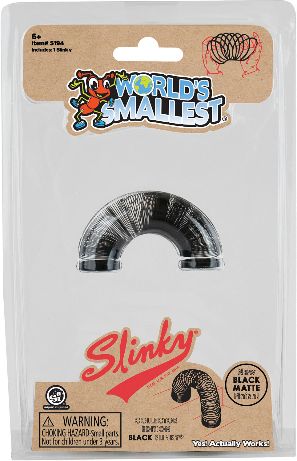 World's Smallest Collector Edition Black Slinky — Piccolo Mondo Toys